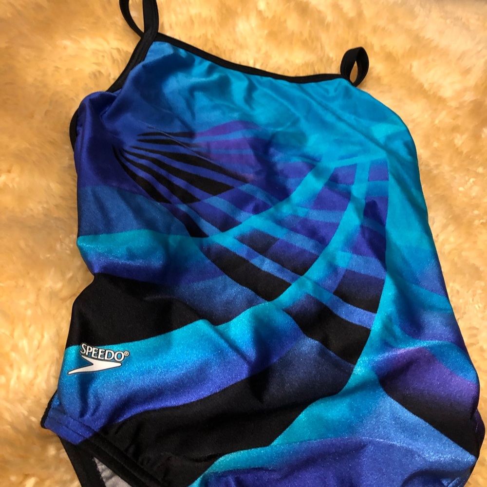 Retro Vintage Speedo One Piece Blue Swimsuit Euc - Gem